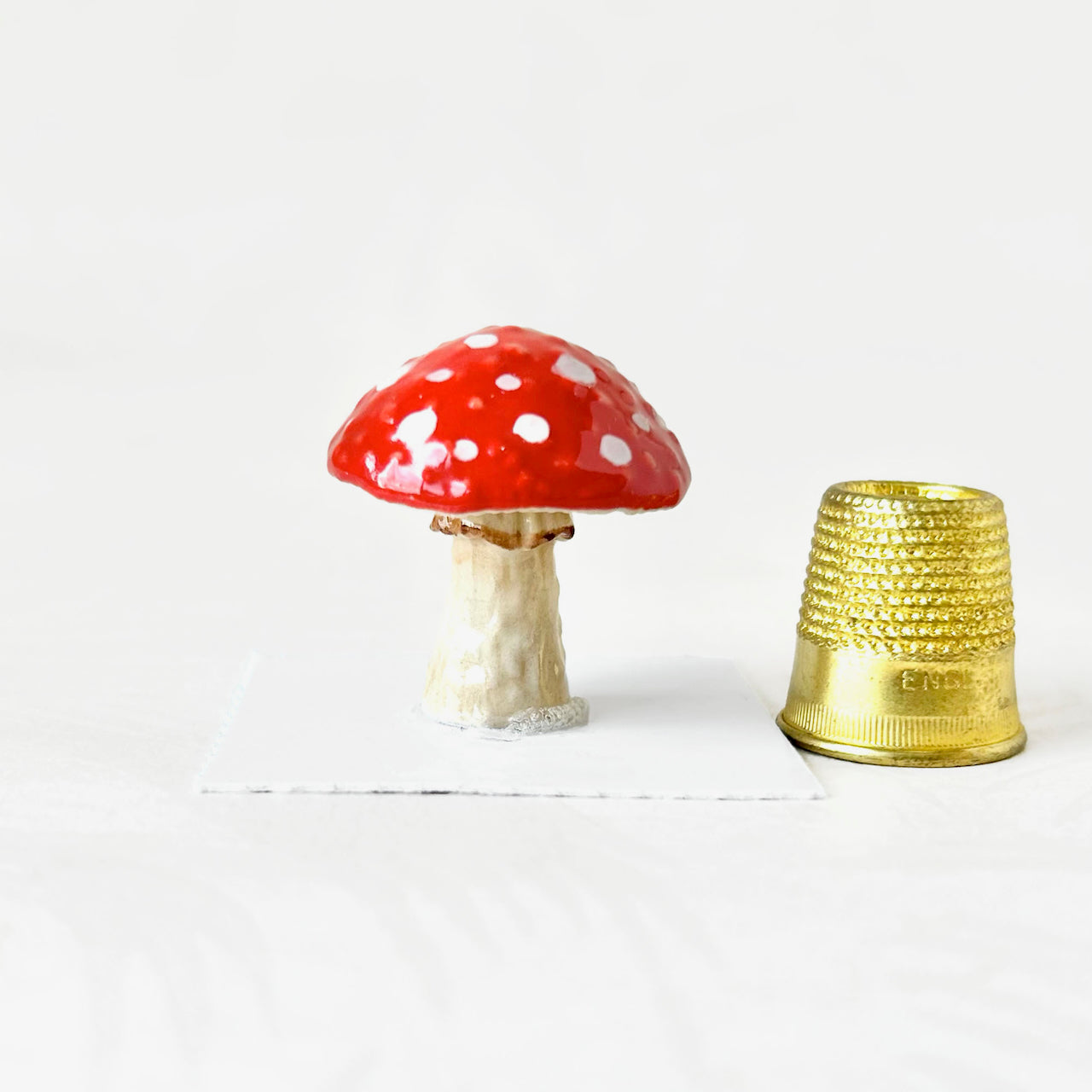 Miniature Porcelain Toadstool – Rose Mille