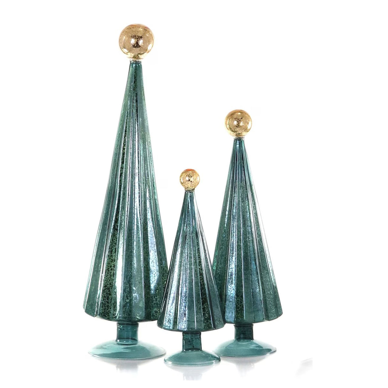 Pleated Glass Trees - Blue & Gold – Rose Mille