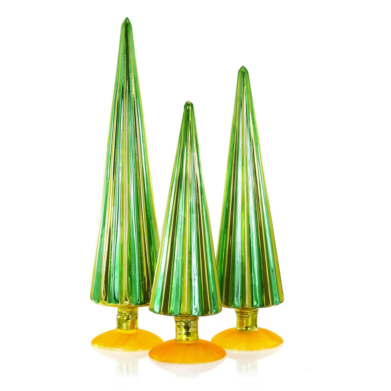 Pleated Glass Trees - Green & Gold – Rose Mille