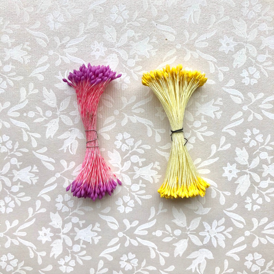 Vintage Single Color Flower Stamens made in Germany – Rose Mille