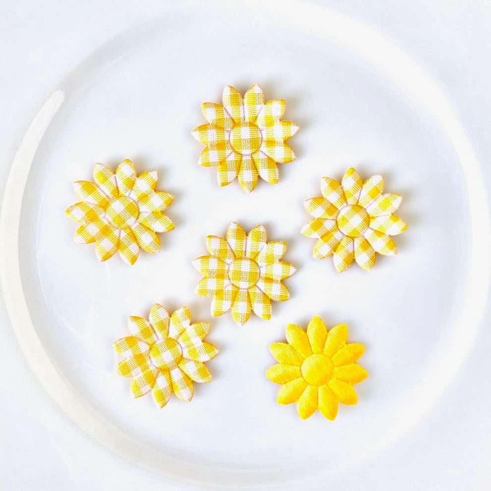 Gingham Flower Applique – Rose Mille