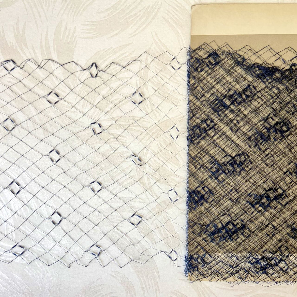Fine Black Vintage Silk Millinery Netting – Rose Mille