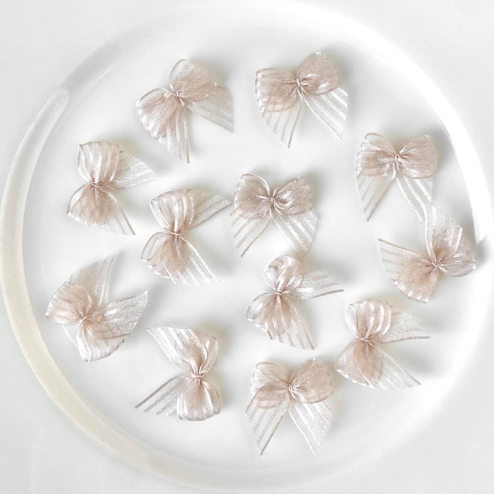 Sheer Stripe Bow – Rose Mille