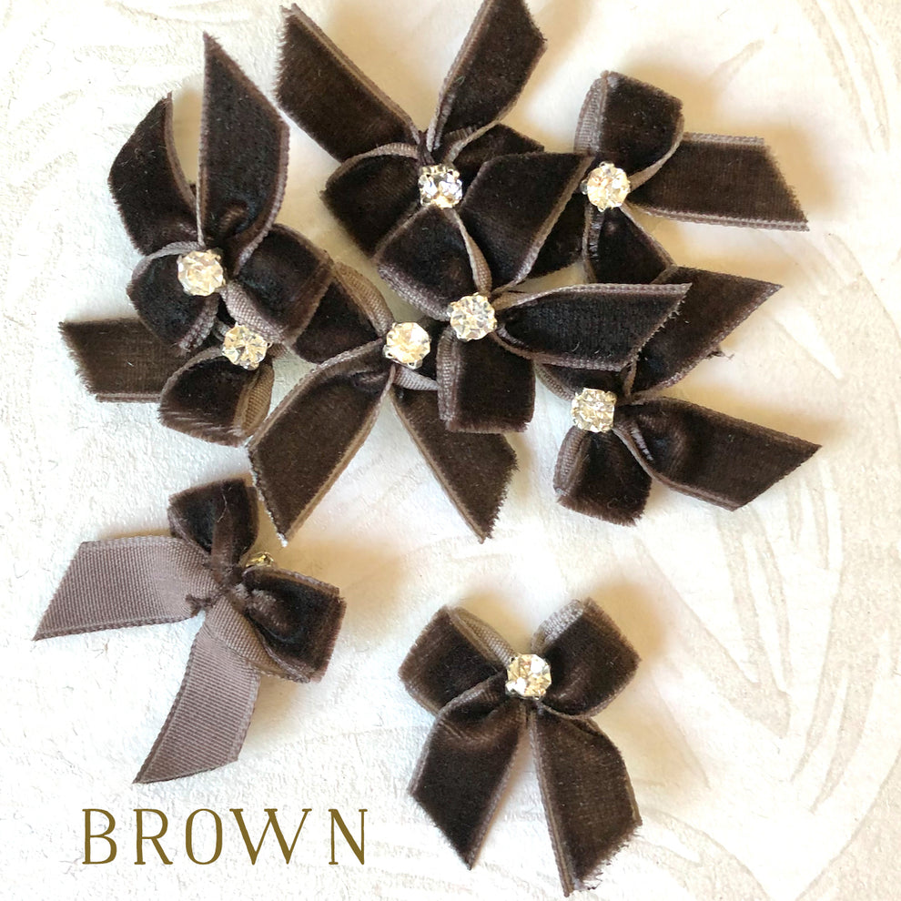 Vintage Velvet Mini Rhinestone Bows - Multiple Colors – Rose Mille